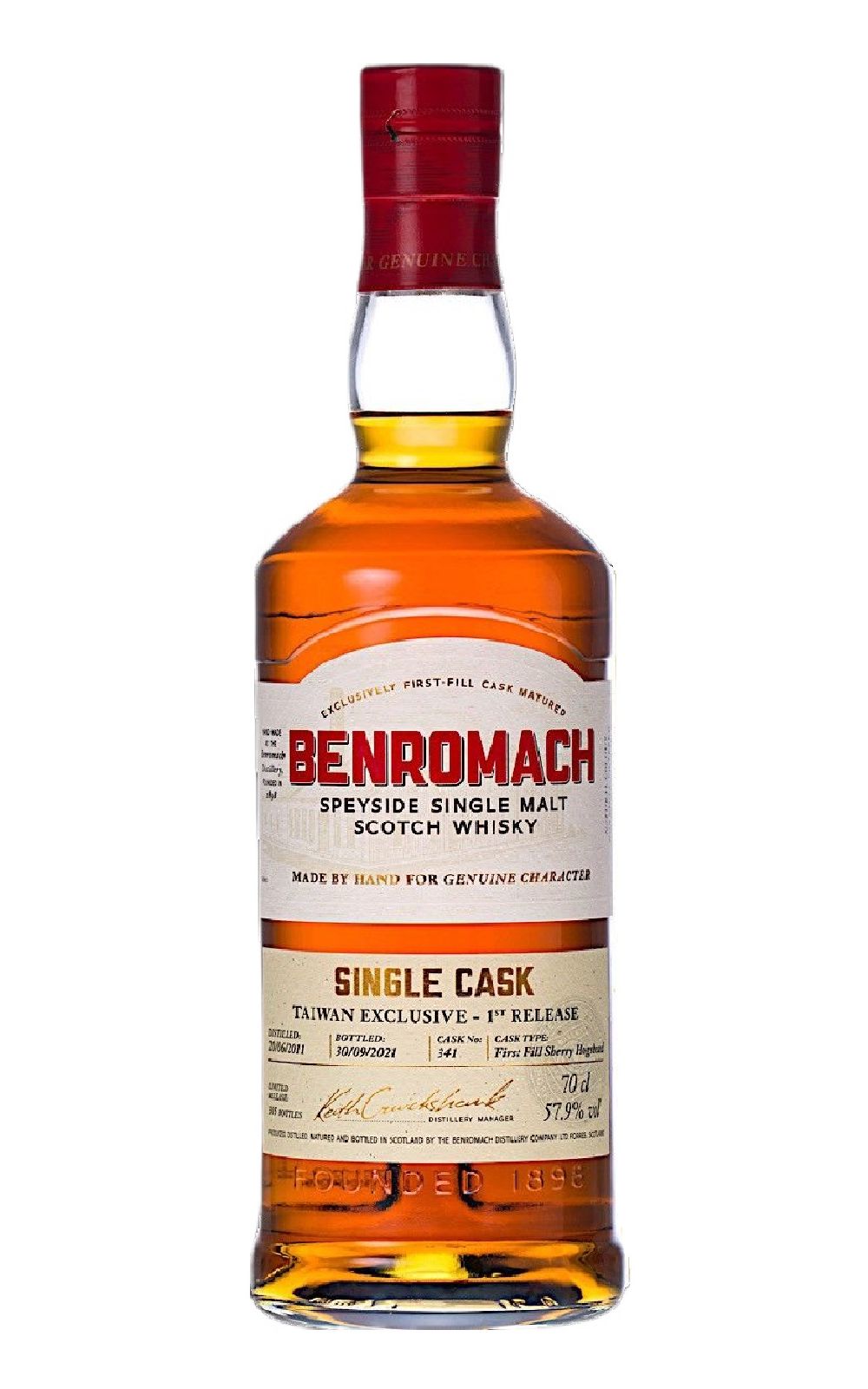 Benromach 2011 Sherry Single Cask Speyside Single Malt Scotch Whisky ...